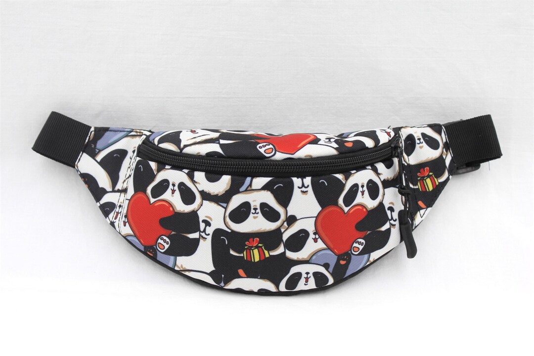Panda Red Heart Fanny Pack - Kawaii Crossbody Bag - Etsy