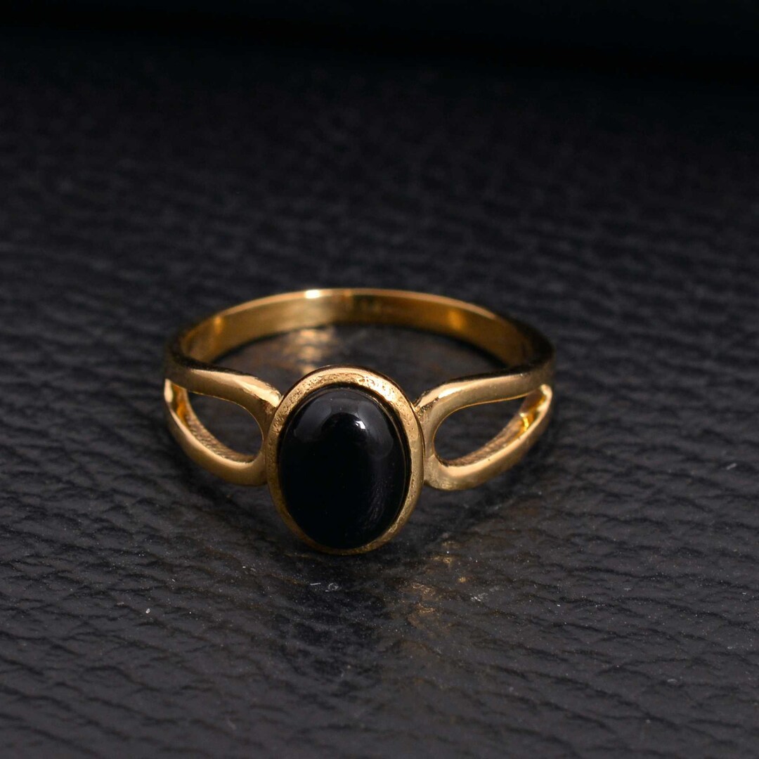Black Onyx Ring Gemstone Ring Trendy Rings Stacking Ring - Etsy