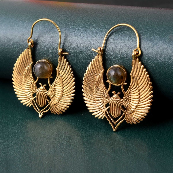 Scarab Earrings - Etsy