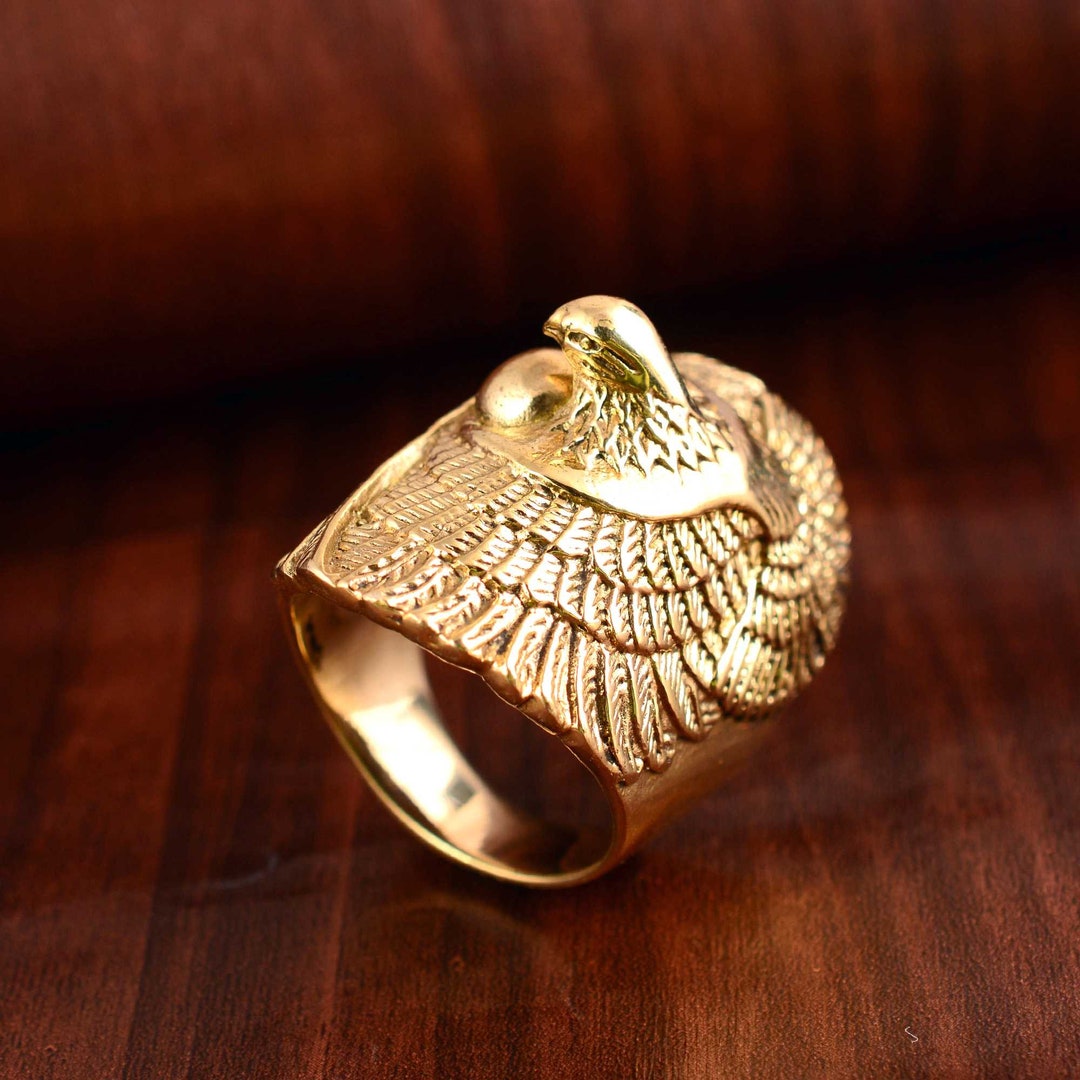 Vintage Eagle Ring for Men and Women, Gold Eagle Ring Gothic Adjustable ...