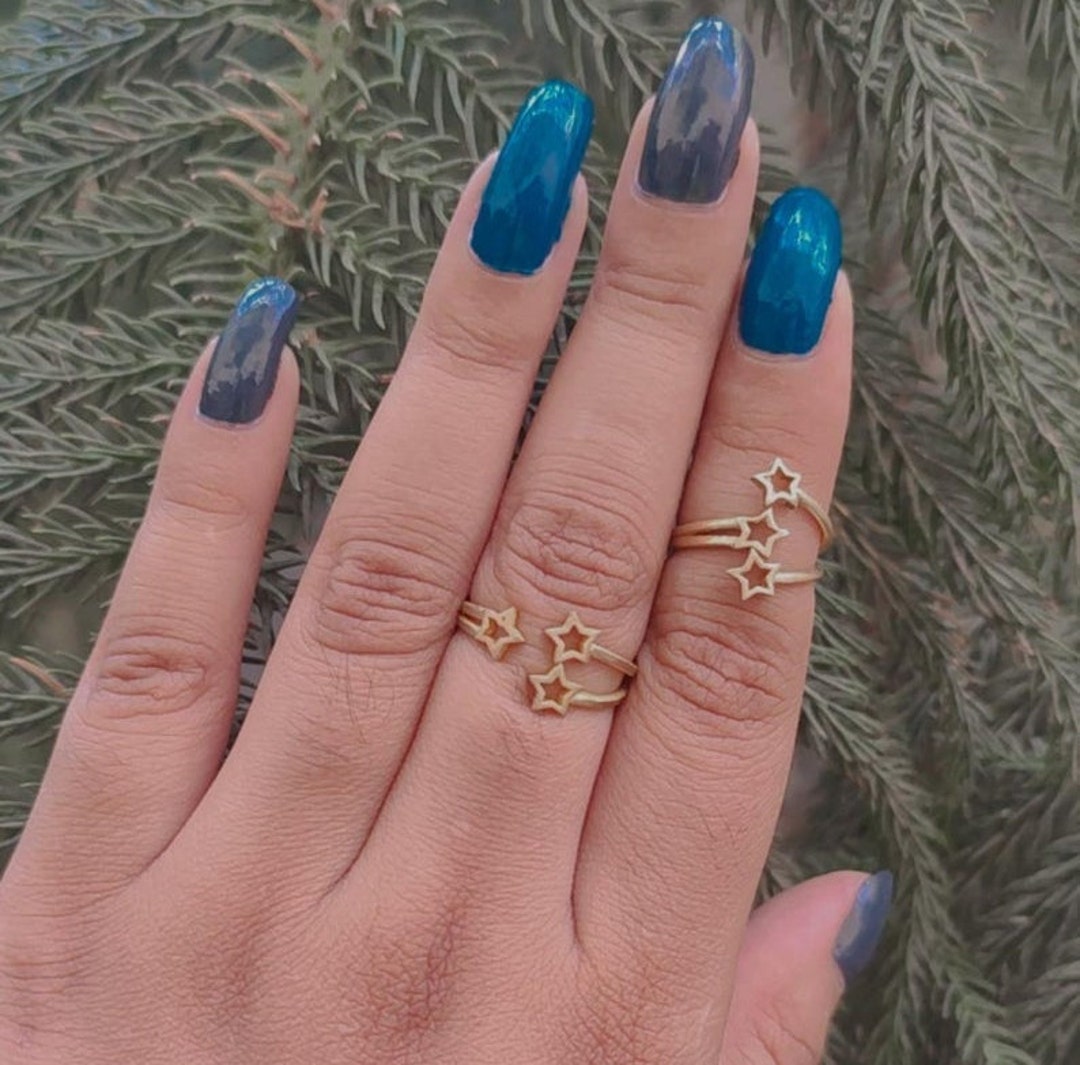 Multiple Loop Star Brass Ring for Women and Men, Indian Traditional ...