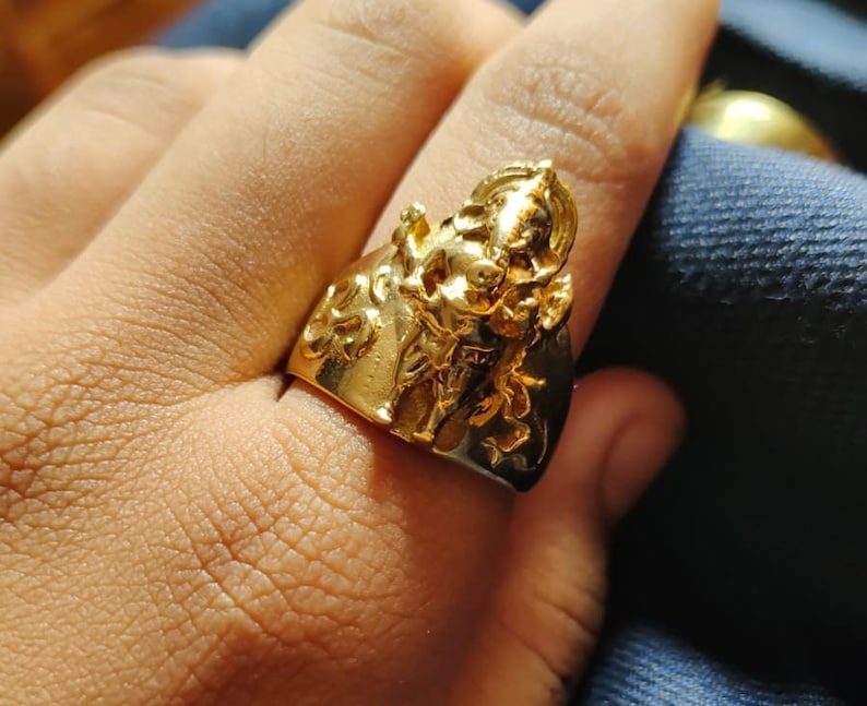 Lord Ganesha-ganesha Ring-elephant Ring Gold-ganesh Ring-om - Etsy