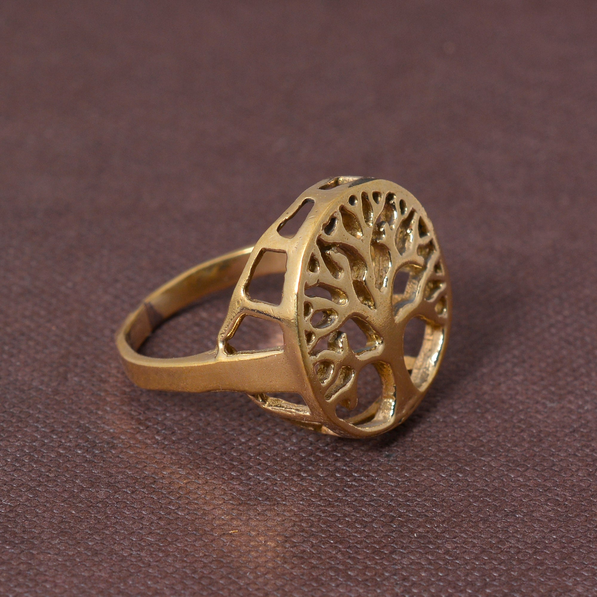 Tree Of Life Ring Engraved Tree Ring in Gold Bridesmaid | Etsy