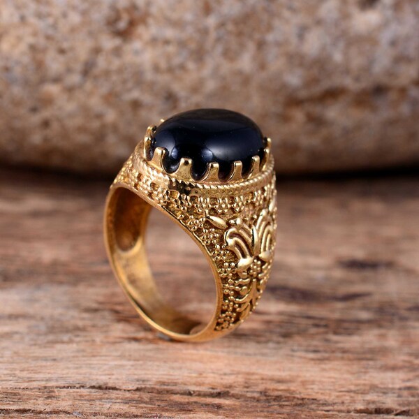 Antique Obsidian Ring - Etsy