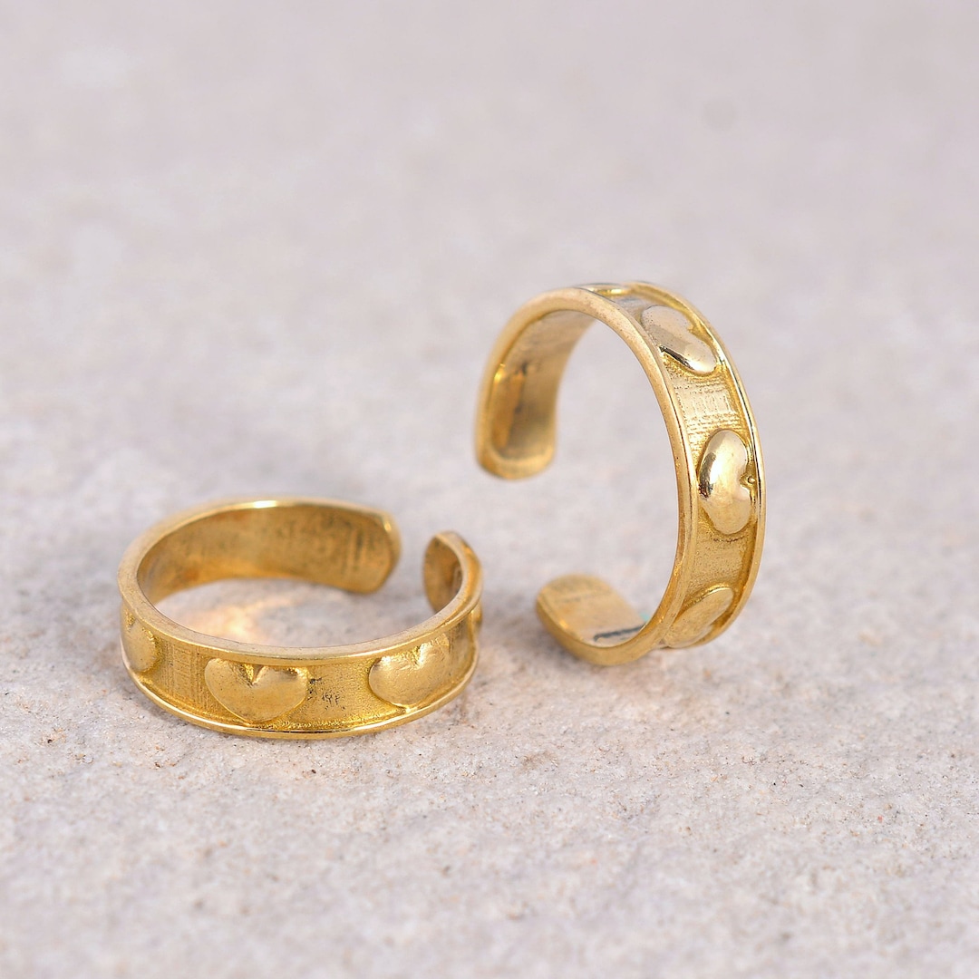 Pair of Gold Toe Ring toe Ring Gold Toe Ring Set Adjustable - Etsy