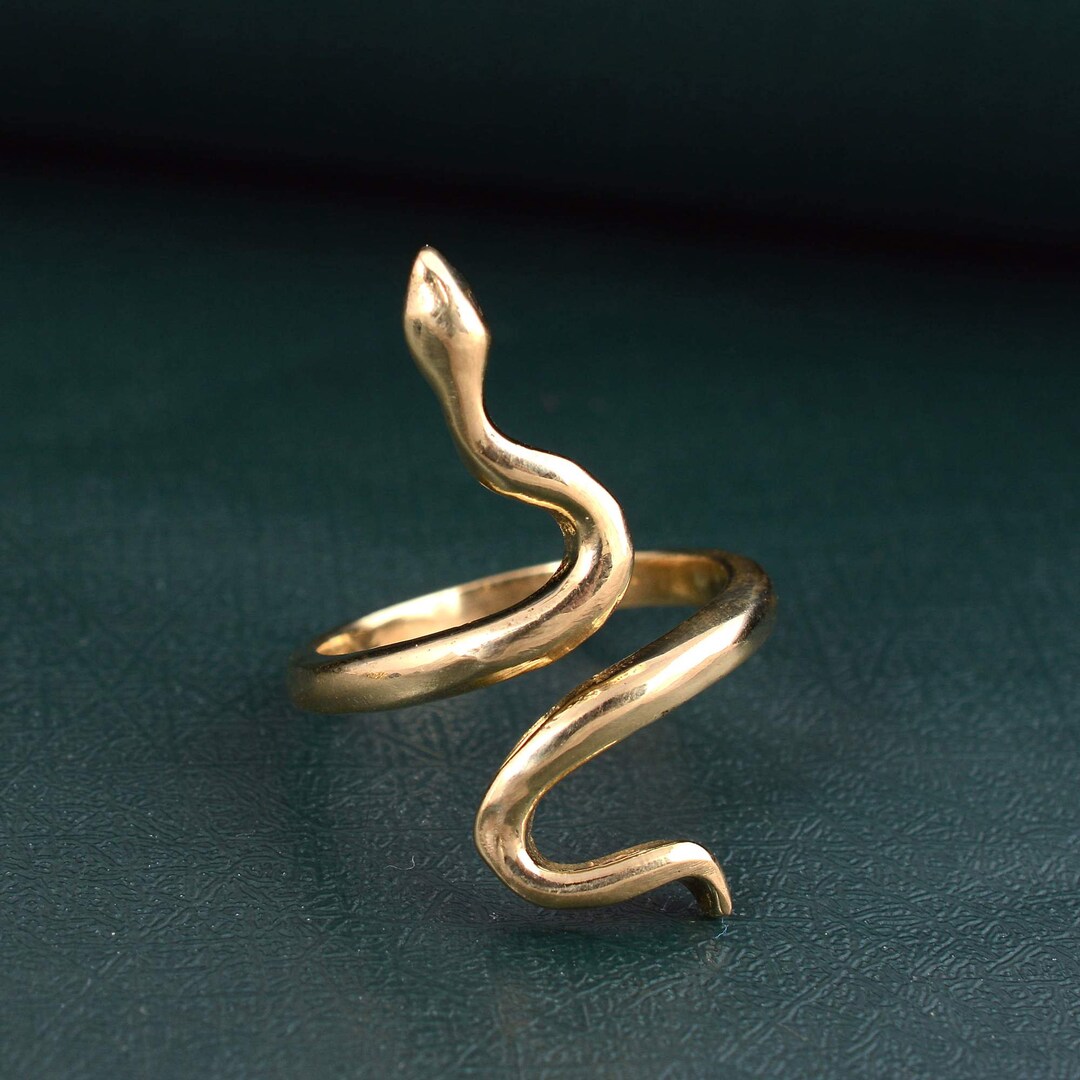Gold Snake Ring, Snake Ring ,statement Ring, Open Serpent Band, Snake ...