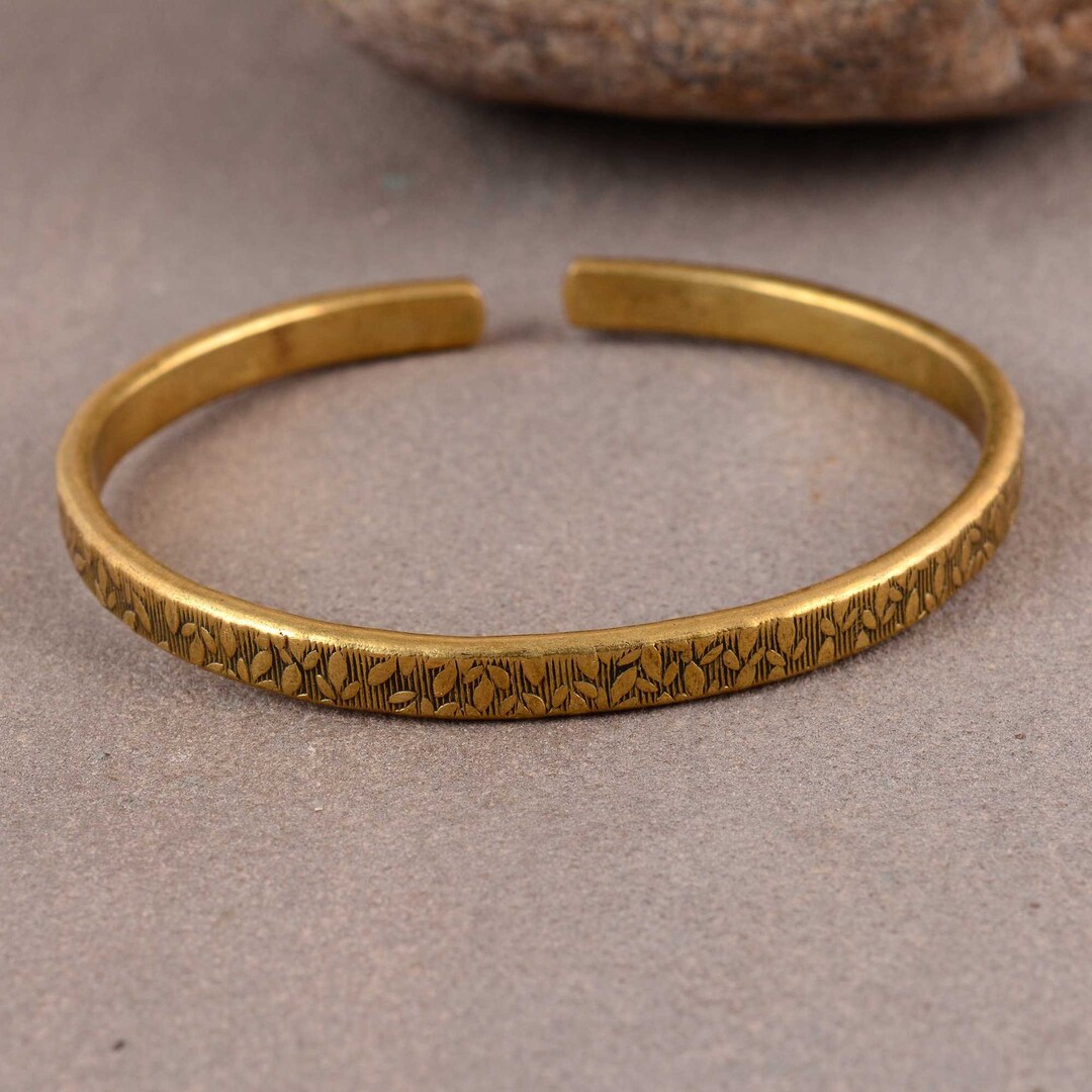 Chunky Gold Cuff Bracelet Simple Gold Bracelet Stacking Bracelet ...