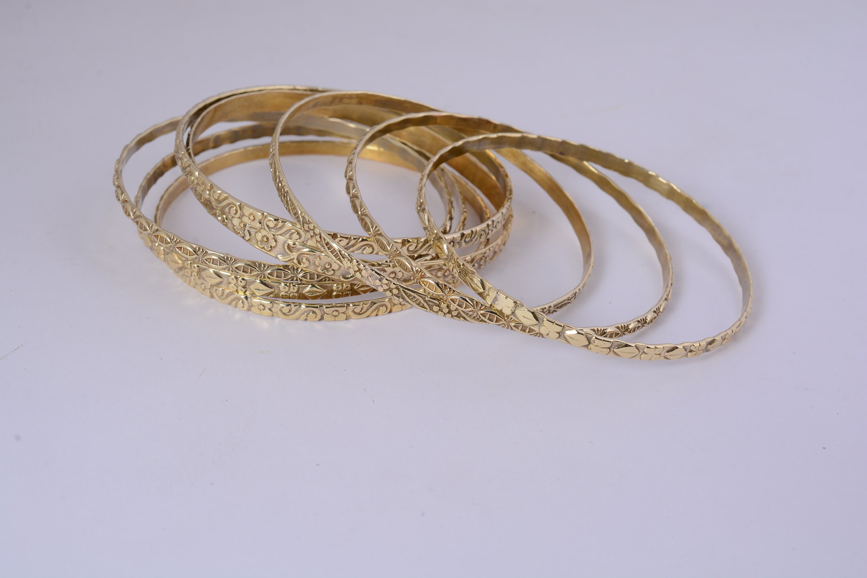 Gold Stacking Bangles Set of 4 Stacking Bracelets - Etsy