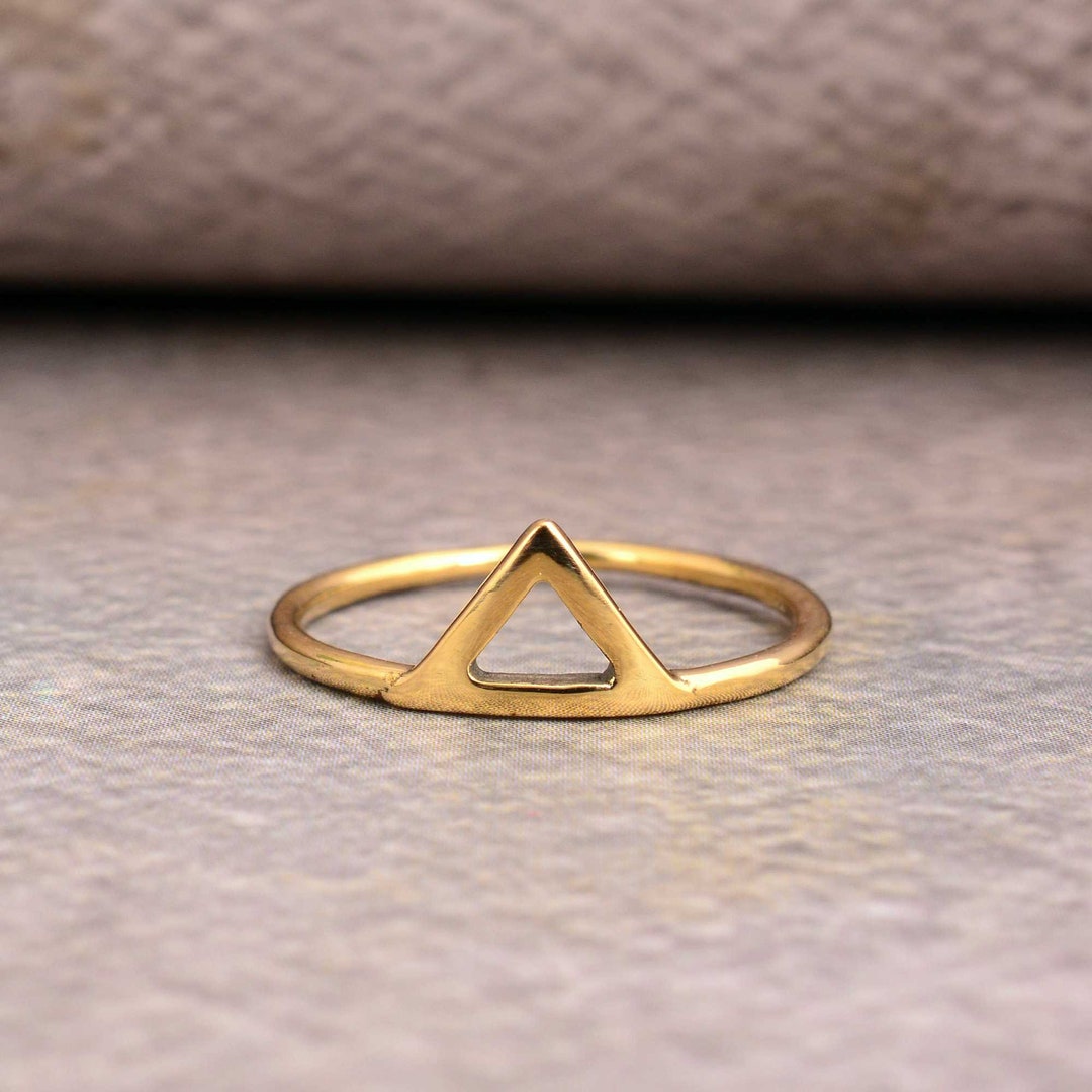 Triangle Ring, Minimalist Ring, Stacking Ring, Gold Dainty Ring, Stackable Ring, Dainty Stack ...