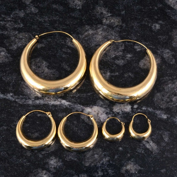 Chunky Gold Hoops - Etsy UK
