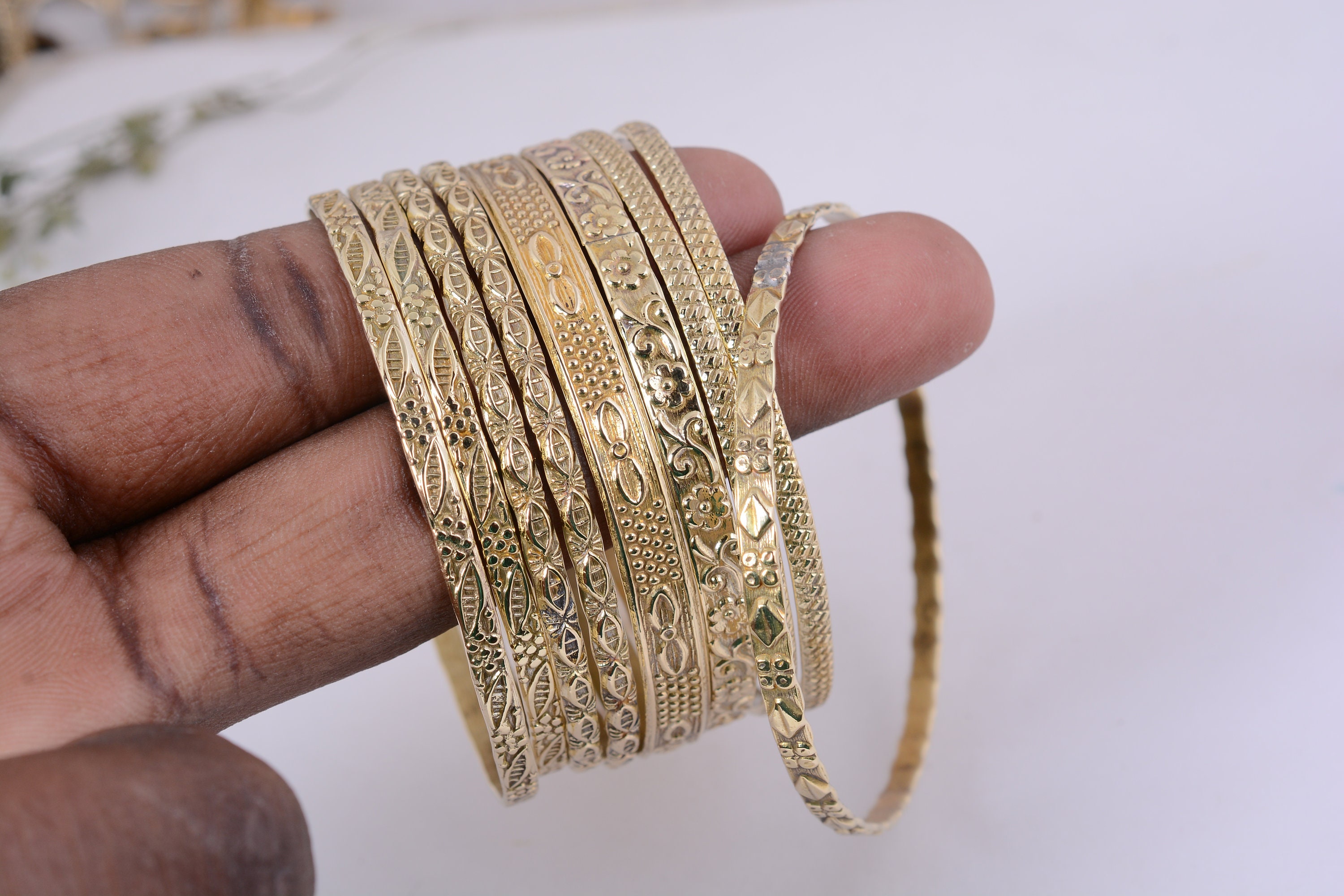 Gold Stacking Bangles Set of 4 Stacking Bracelets - Etsy