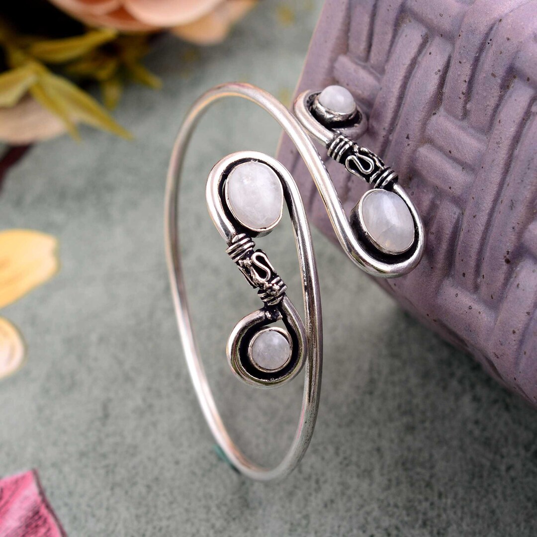 Moonstone Silver Arm Band , Arm Cuff , Upper Arm Band, Arm Cuff ...