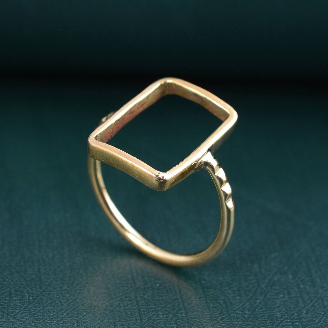 Square Ring / Open Simple Ring / Gold Square Ring / Open - Etsy
