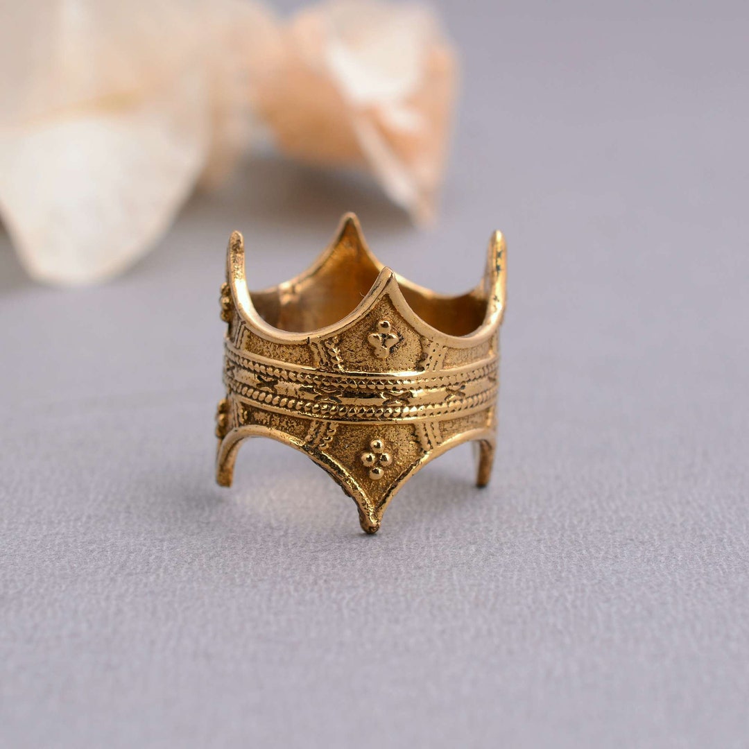 Gold Crown Band-princess Crown Ring-crown Band-gold Ring-crown Stacking ...