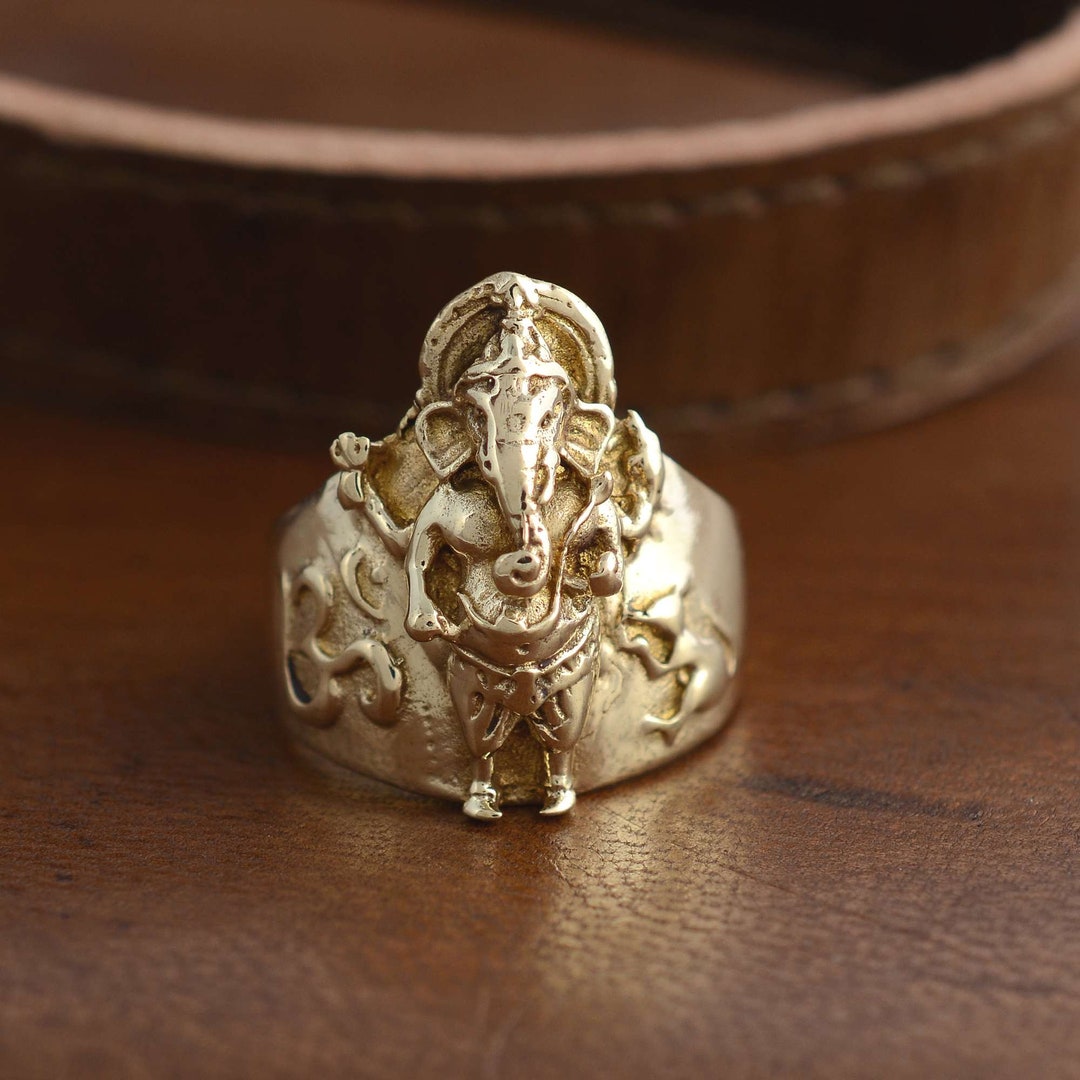 Lord Ganesha-ganesha Ring-elephant Ring Gold-ganesh Ring-om - Etsy