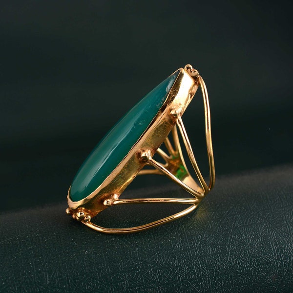 Green Stone Ring - Etsy