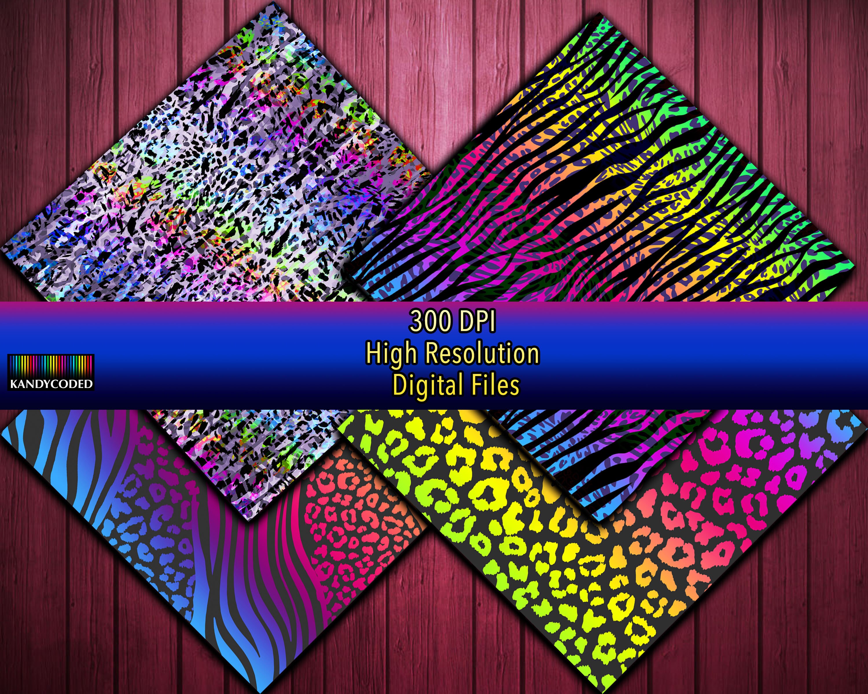 Rainbow Animal Print Safari Digital Paper Instant Download | Etsy