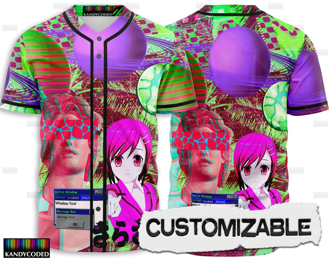 Rave Jersey 90s Rave Vaporwave Festival EDM Rave Baseball Jersey ...