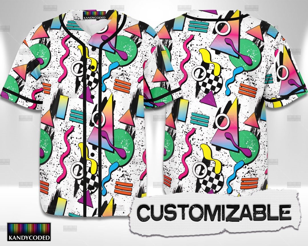 Rave Jersey 90s Vaporwave Custom Festival EDM Baseball Jerseys Rave ...