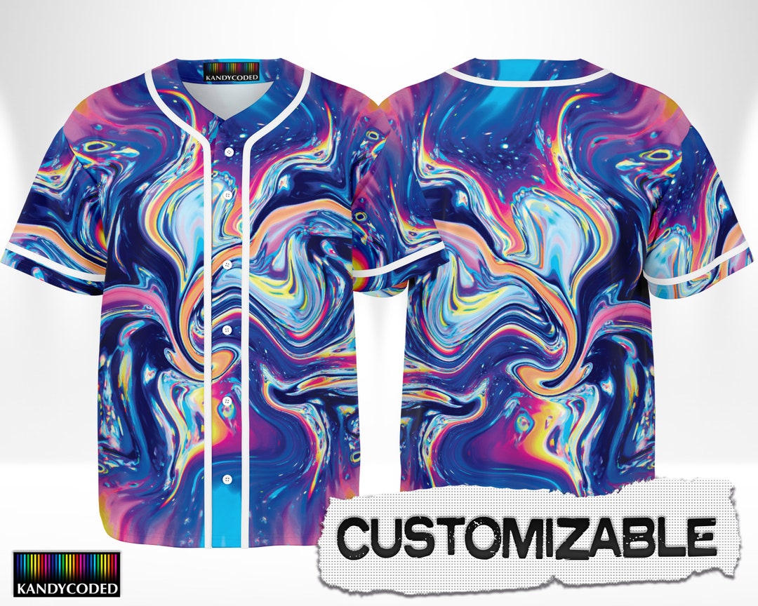 Rave Jersey Custom EDM Festival Jerseys Rainbow Fractal Trippy ...