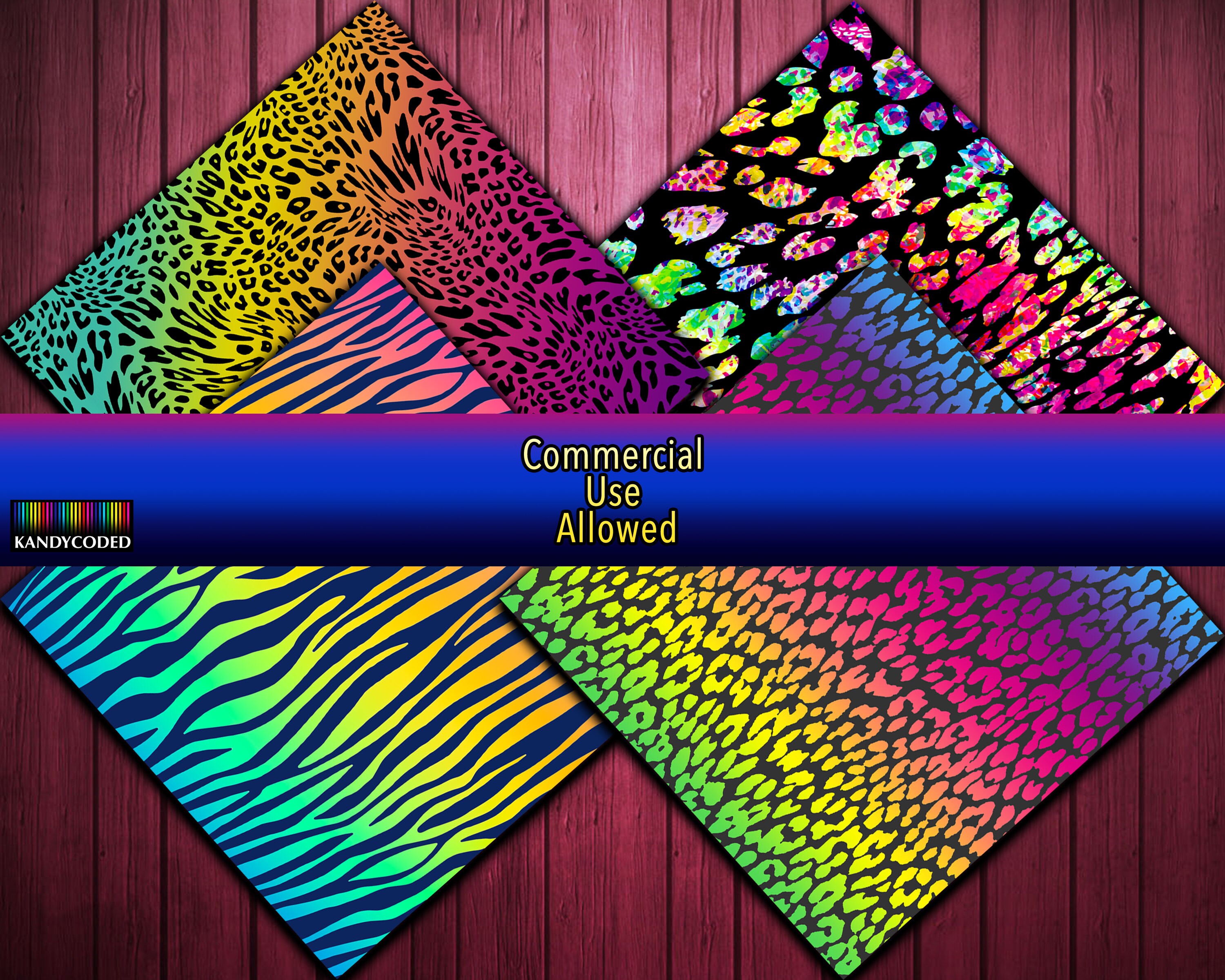 Rainbow Animal Print Safari Digital Paper Instant Download | Etsy