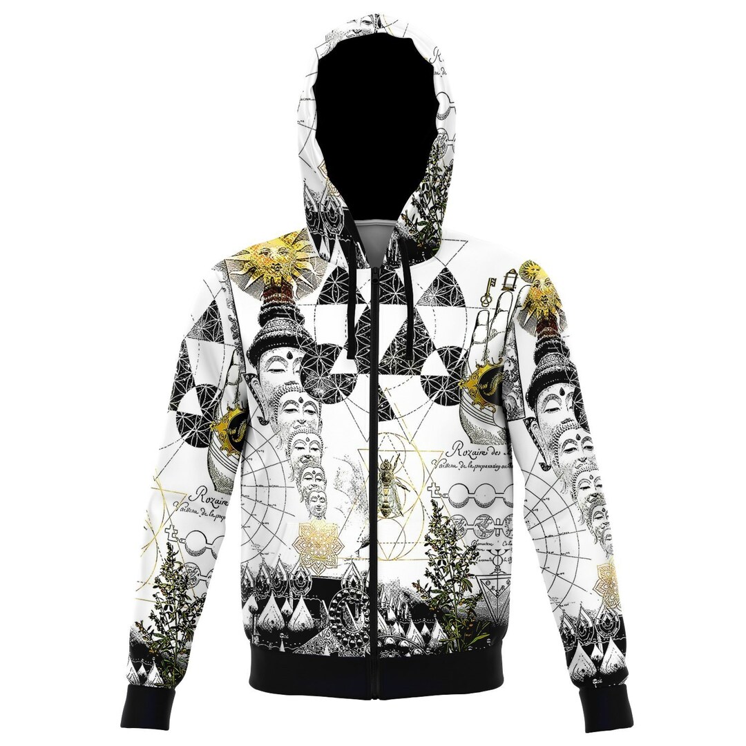 Alchemy Goth All Over Print Sublimation Zip Hoodie Festival Rave EDM ...