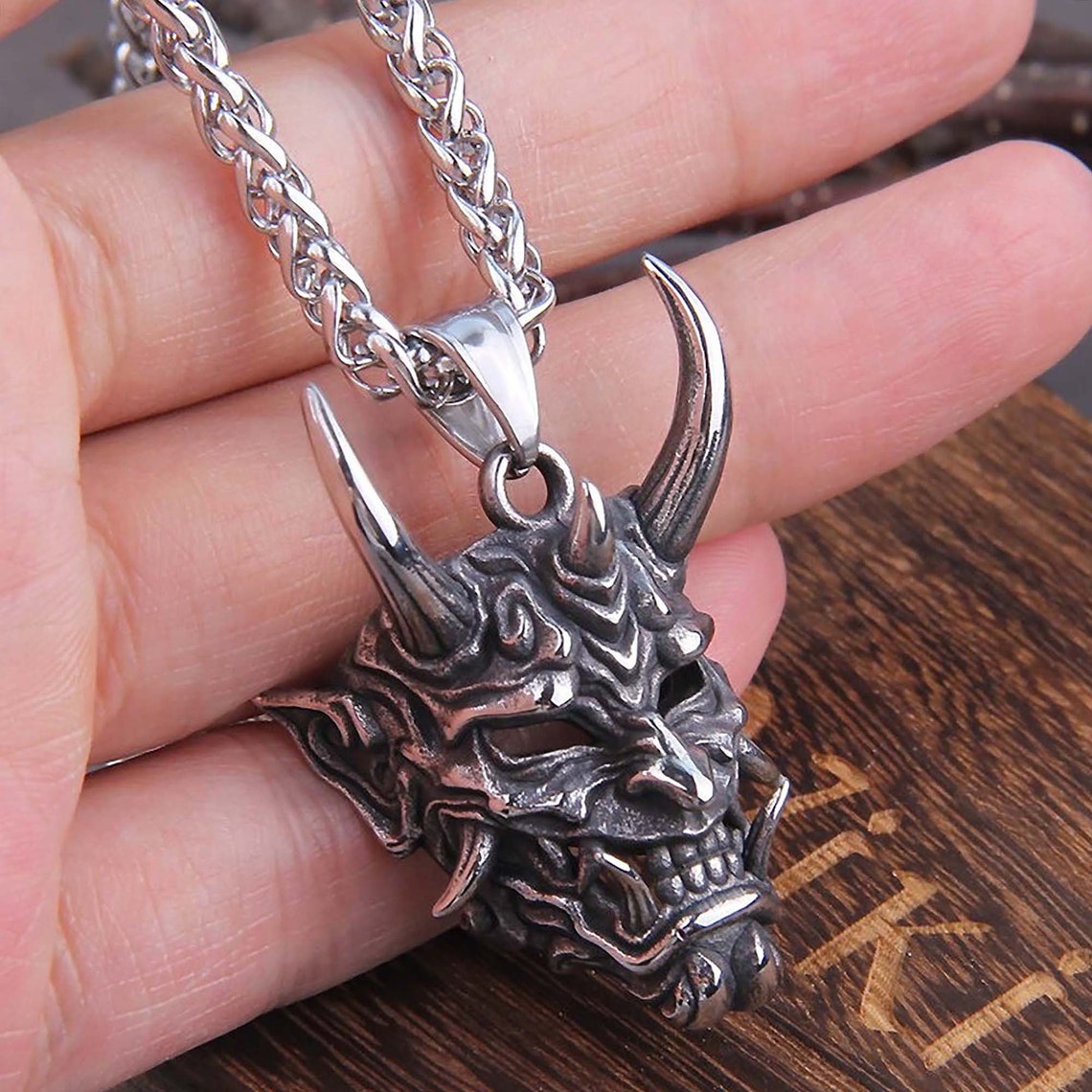 Satanic Demon Pendant Necklace 316L Stainless Steel Never Fade | Etsy