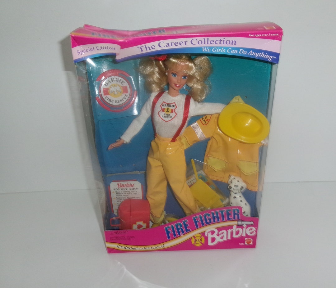 Fire Fighter Barbie the Career Collection Special Edition 1995 - Etsy