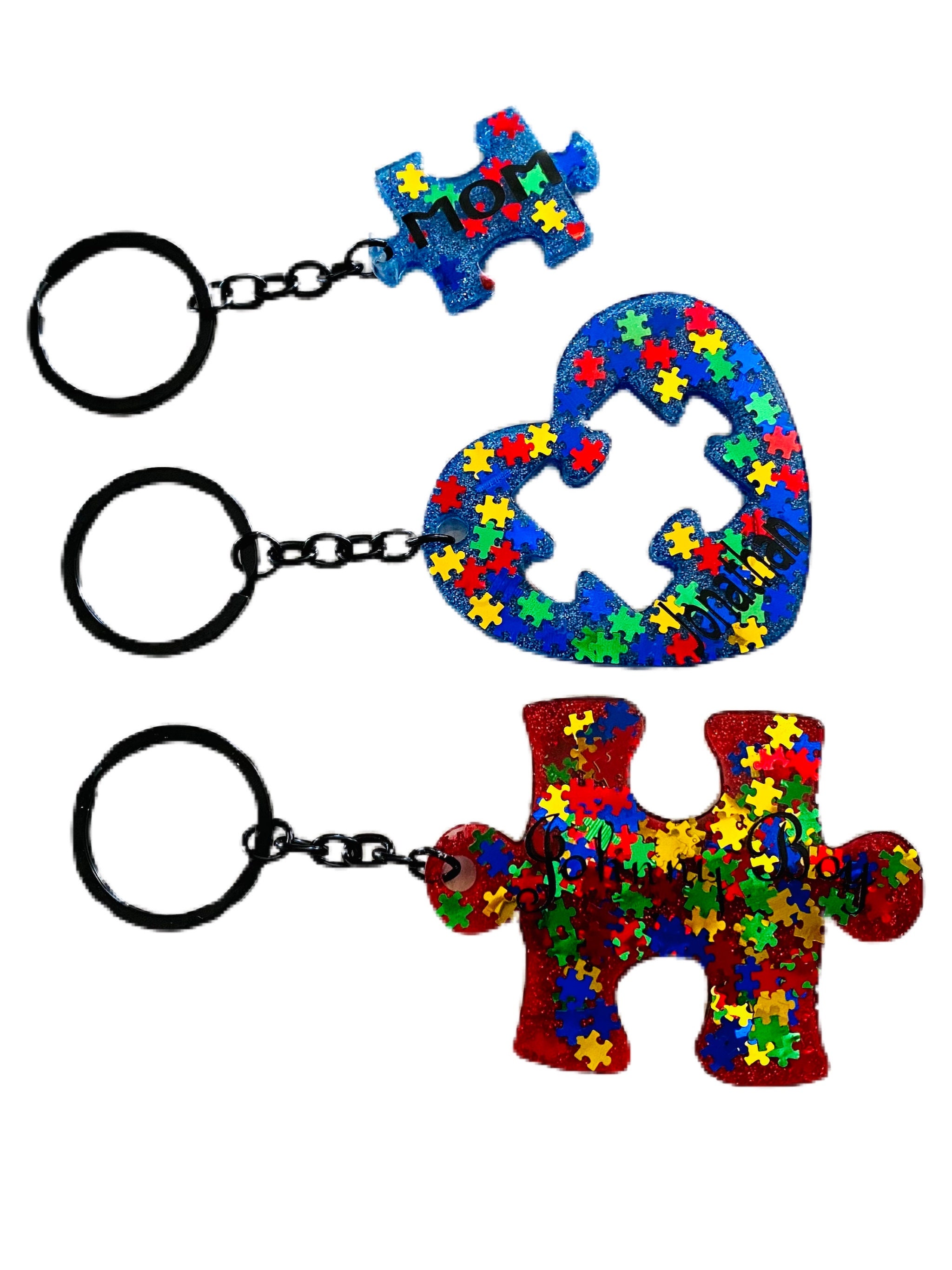 2 Pcs Heart Puzzle Keychain Silicone Mold | Etsy