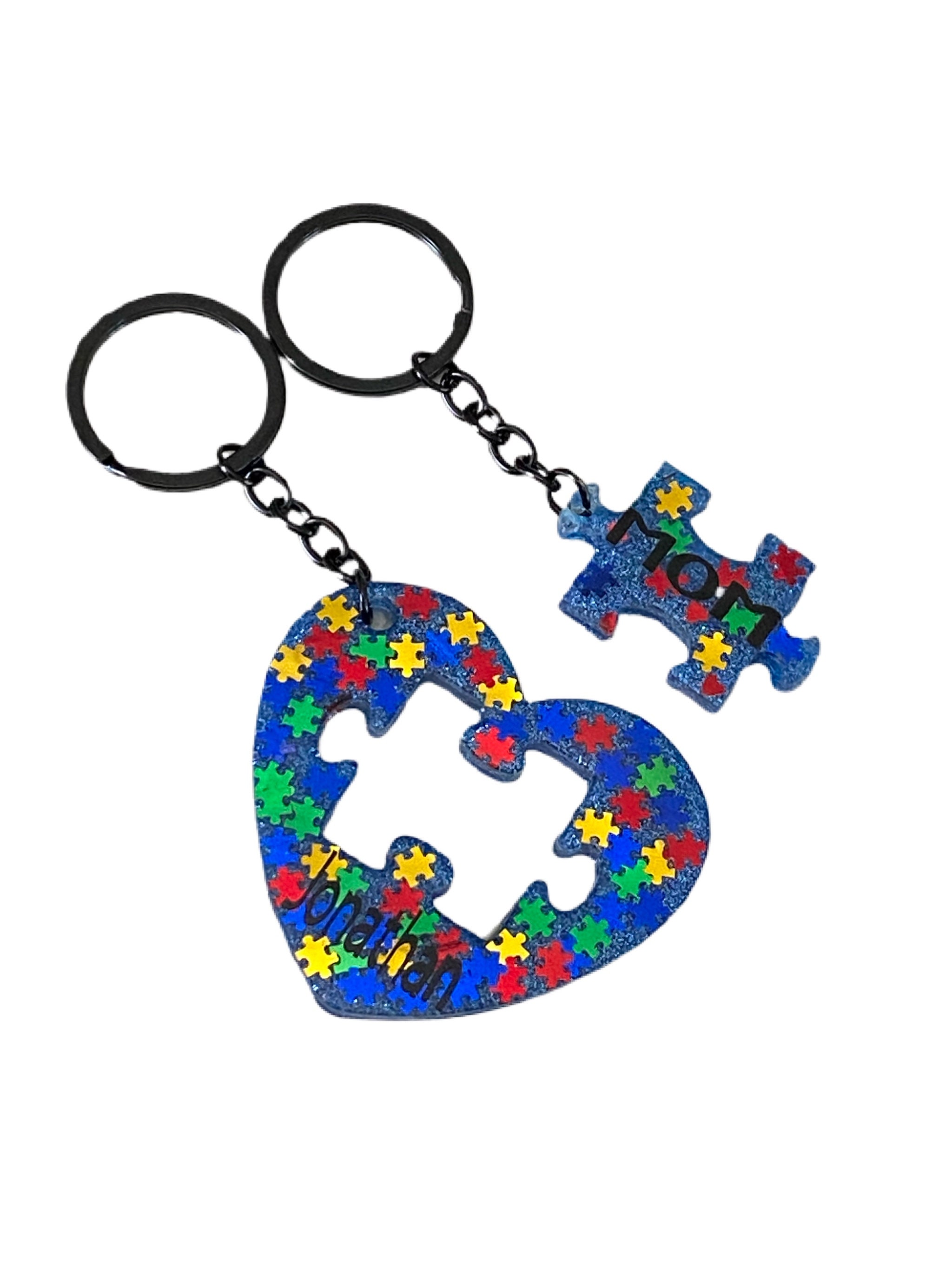 2 Pcs Heart Puzzle Keychain Silicone Mold | Etsy