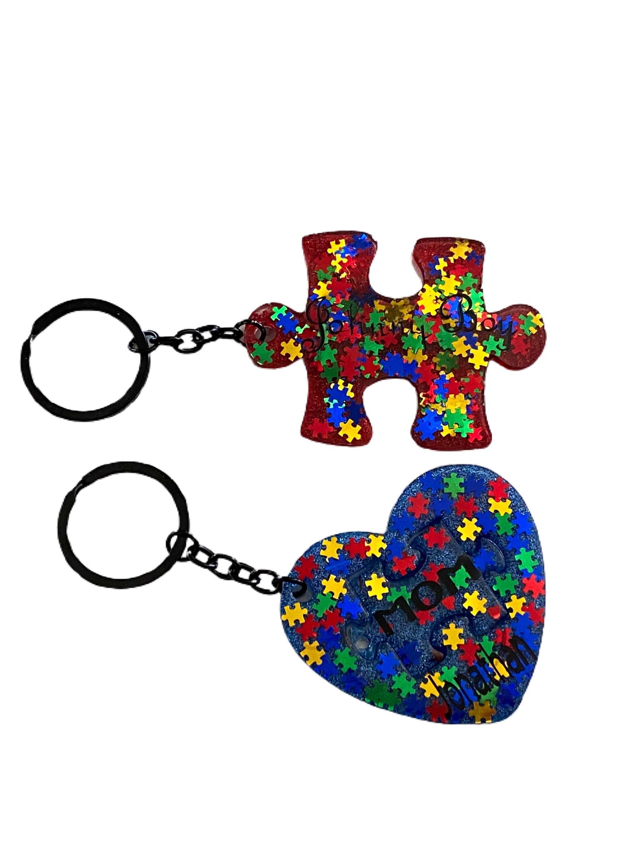 2 Pcs Heart Puzzle Keychain Silicone Mold | Etsy