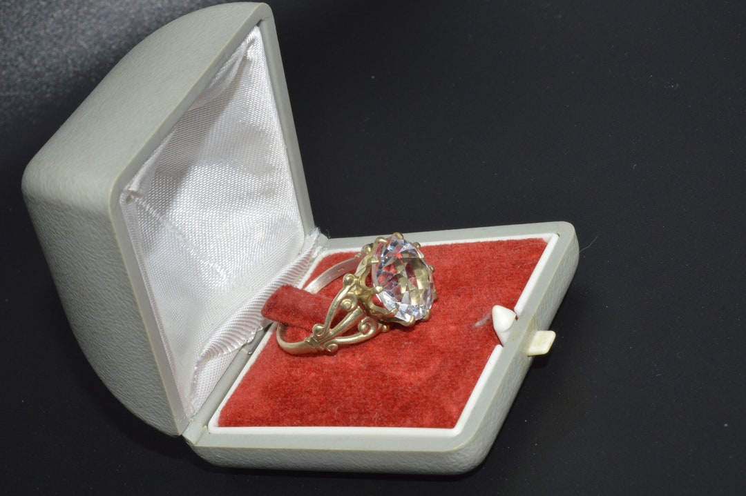 Vintage Art Deco Rock Crystal Ring, Silver 875, Ukraine Size 9 - Etsy
