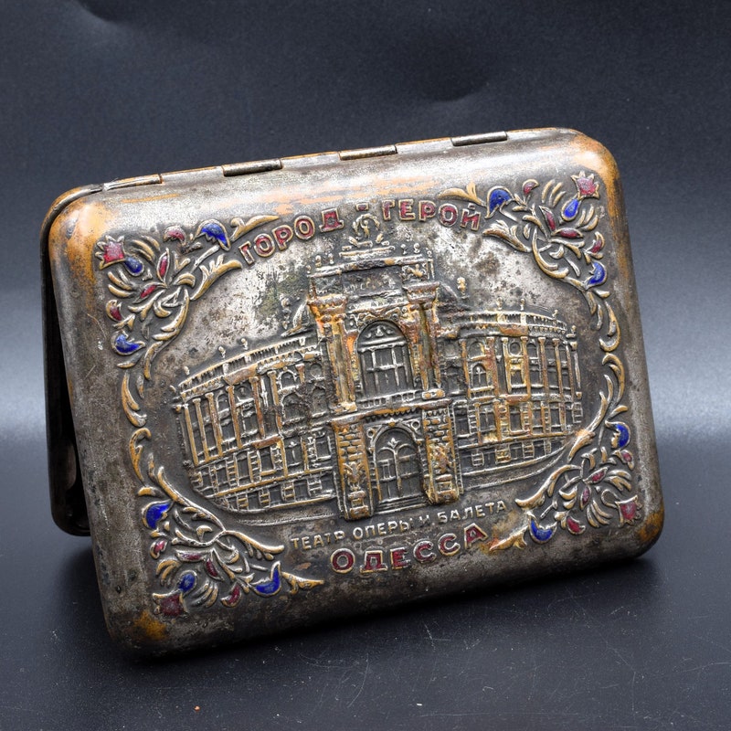 Antique Metal Cigarette Box - Etsy