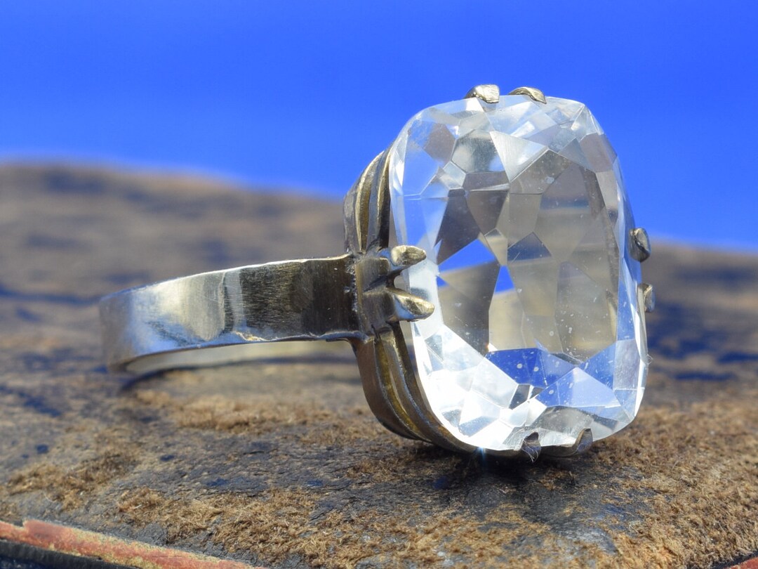 Vintage Art Deco Style, Ukraine Ring, Silver 875, Stone Genuine, Stone ...