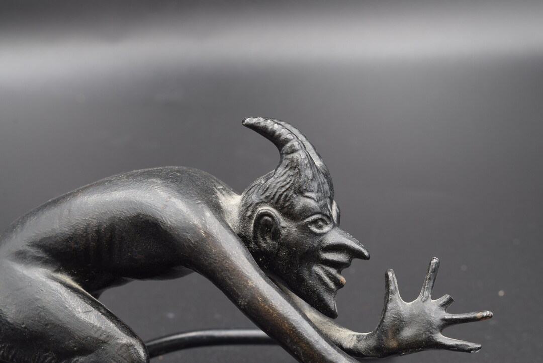 Old Table Souvenir, Metal Home Decor, Old Cast Iron Figurine, Devil ...