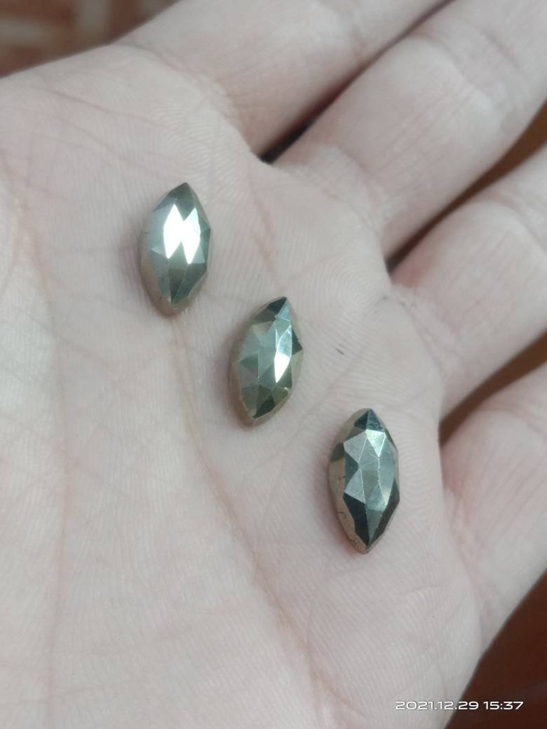 Natural Pyrite Rose Cut Marquise Shape Flat Back Gemstone Size:(3×6,4×8 ...