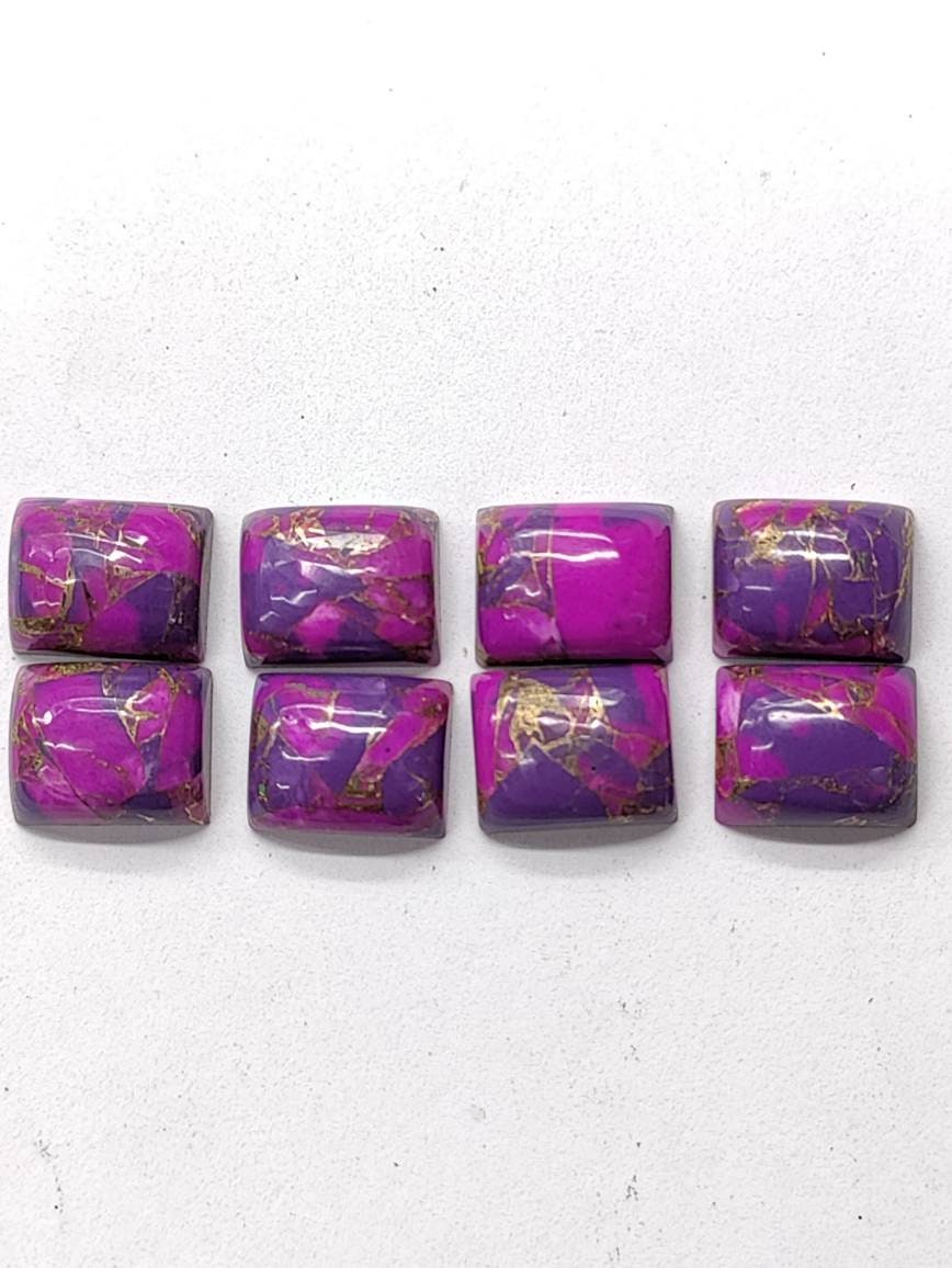 Purple Copper Turquoise Rectangle Shape Gemstone Flat Back Size:46,57 ...