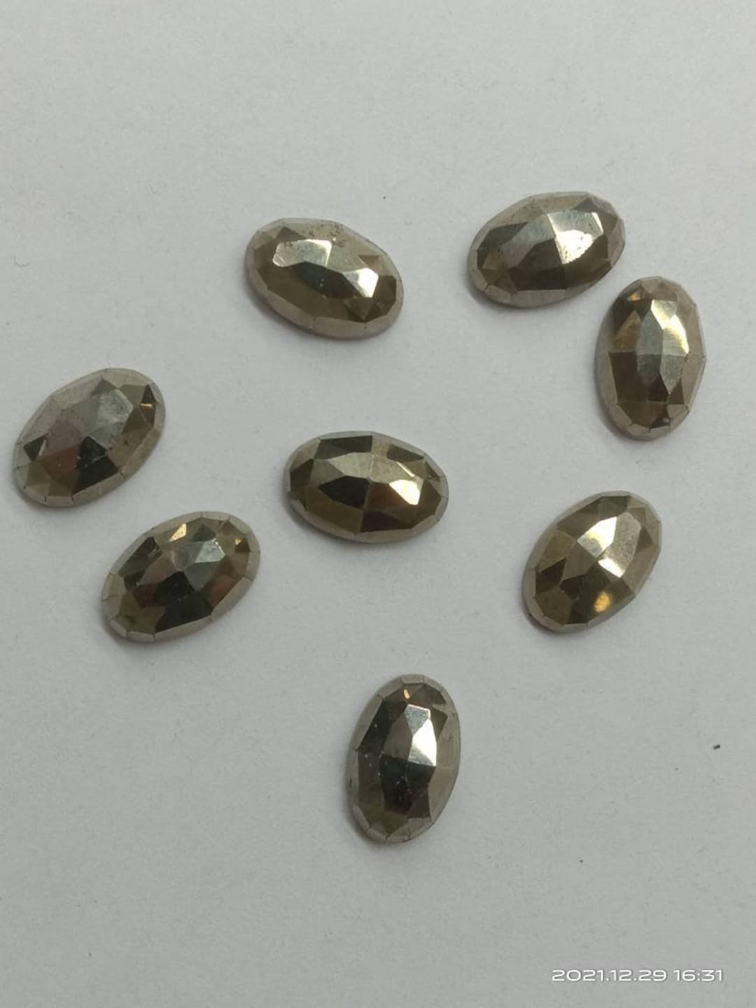 Natural Pyrite Oval Shape Rose Cut Gemstone Flat Back Size:4×6,5×7,6×8 ...