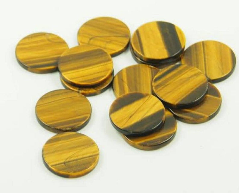 Natural Tiger Eye Coin Shape Gemstone,both Side Flat Coin,(4,5,6,7,8,9 ...