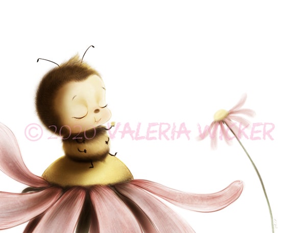 Little Bee Nursery Art Print Bee Art Bumble Bee Print | Etsy