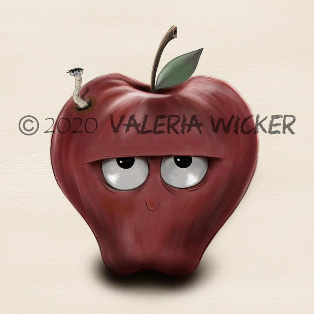 Red Apple Printable Art, Apple Print, Fruit Print, Apple Poster ...