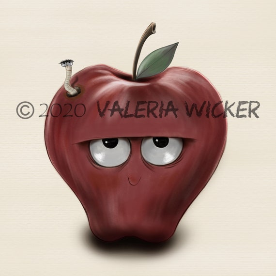 Red Apple Printable Art Apple Print Fruit Print Apple | Etsy