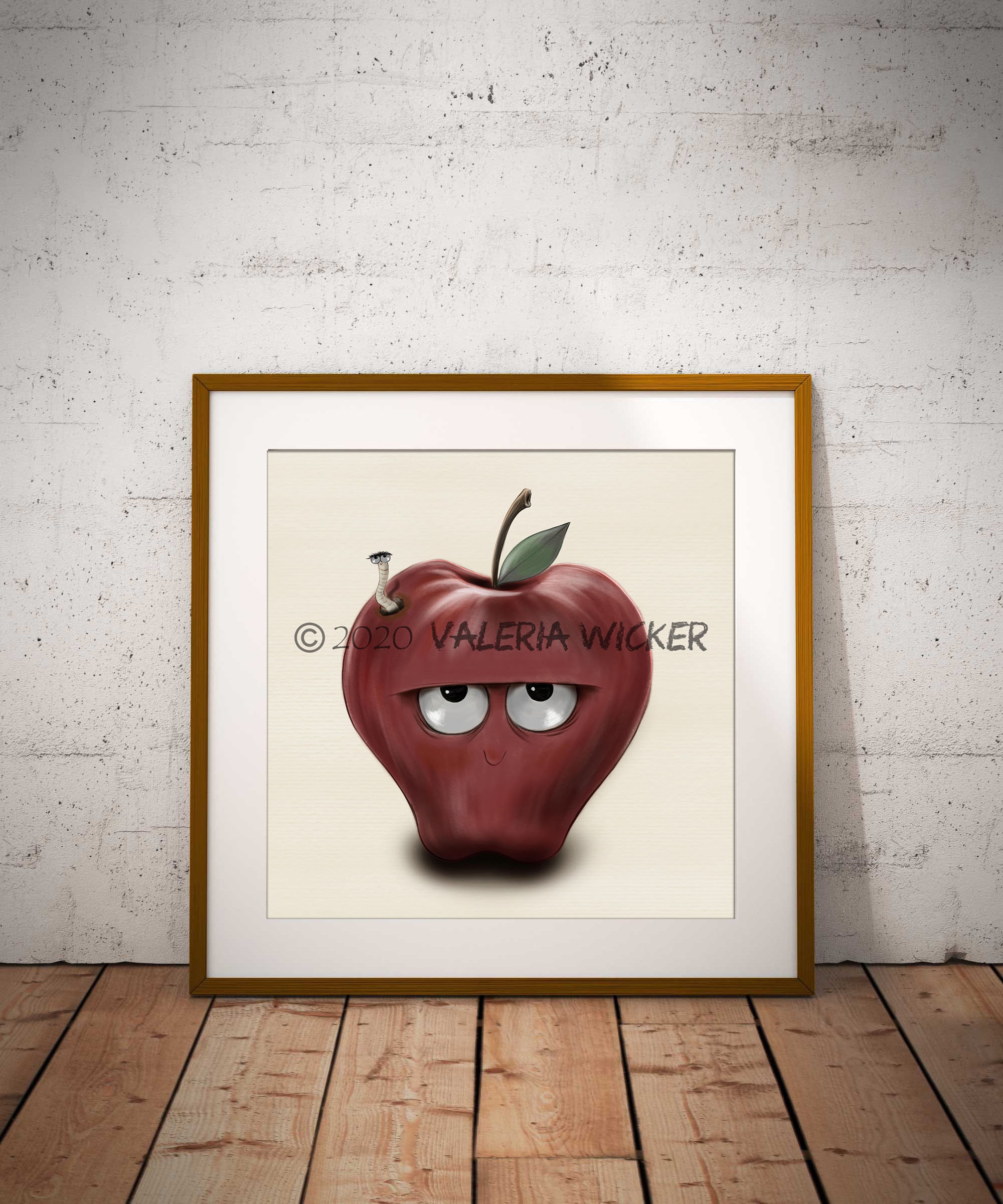 Red Apple Printable Art, Apple Print, Fruit Print, Apple Poster ...