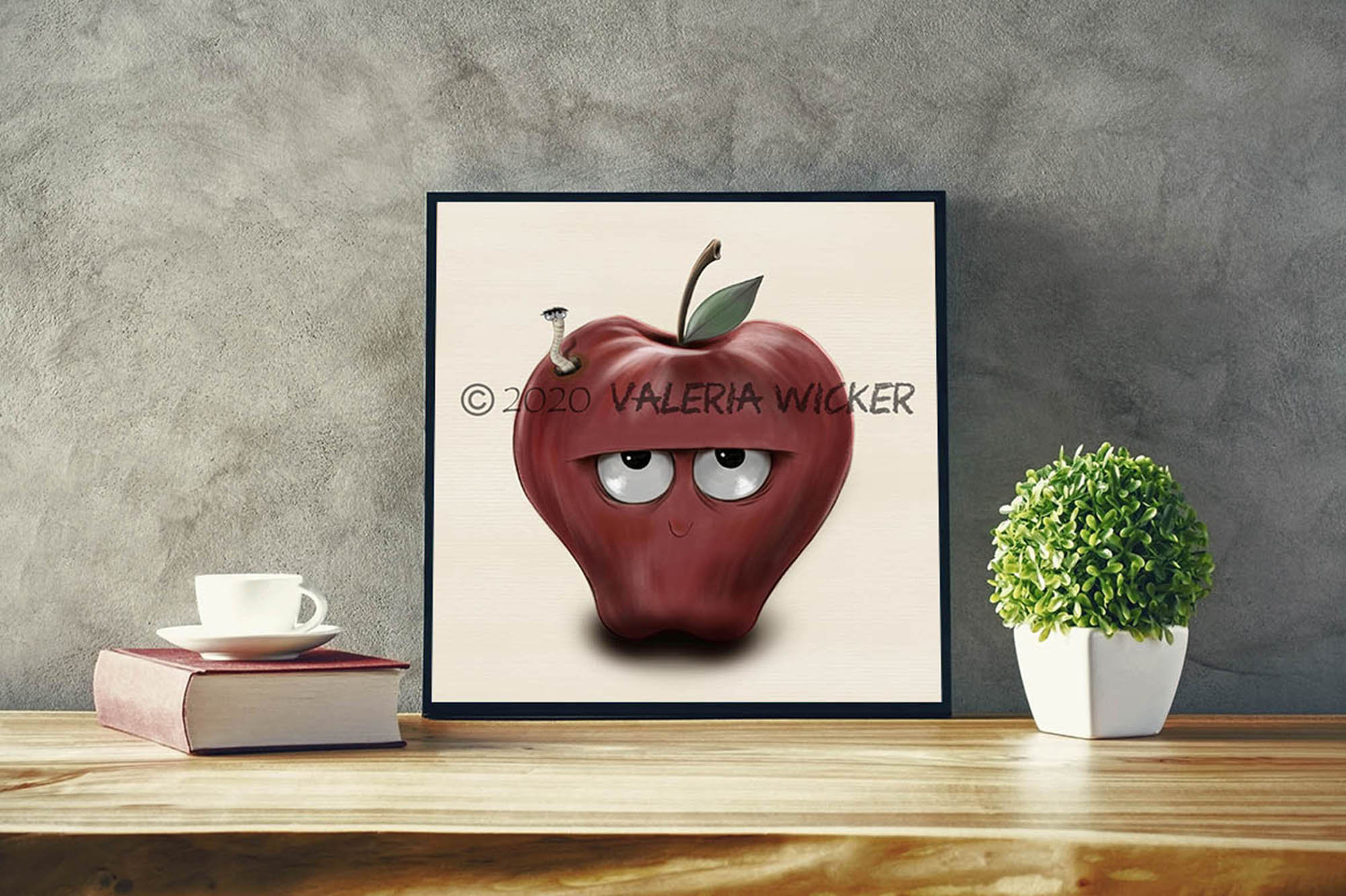 Red Apple Printable Art, Apple Print, Fruit Print, Apple Poster ...