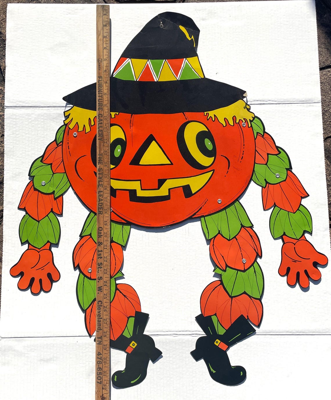 Vintage Made in Hong Kong Jointed Articulated Witch Jack-o-lantern ...