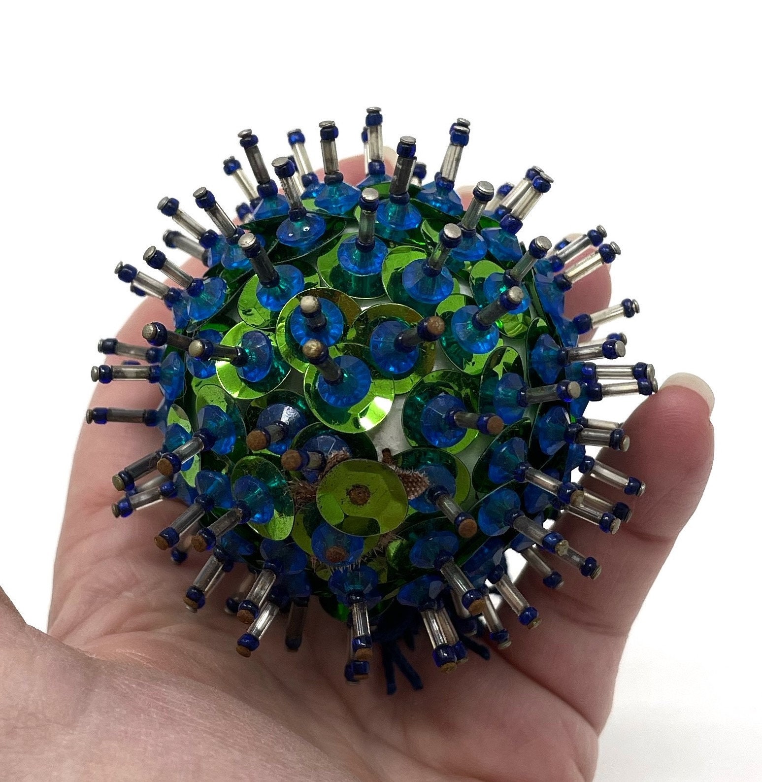 Vintage Sputnik Atomic Push Pin Sequin and Glass Tube Bead - Etsy