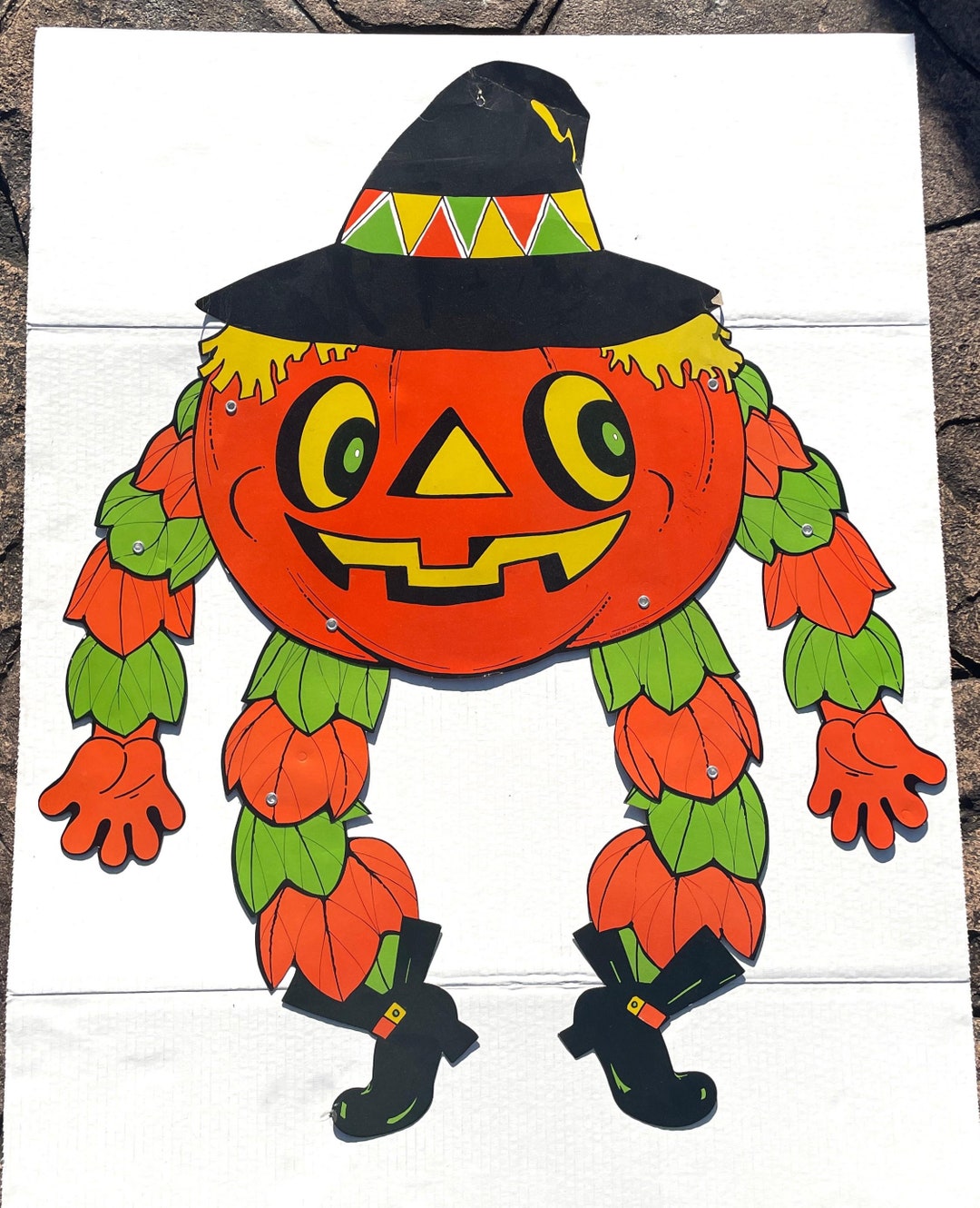 Vintage Made in Hong Kong Jointed Articulated Witch Jack-o-lantern ...