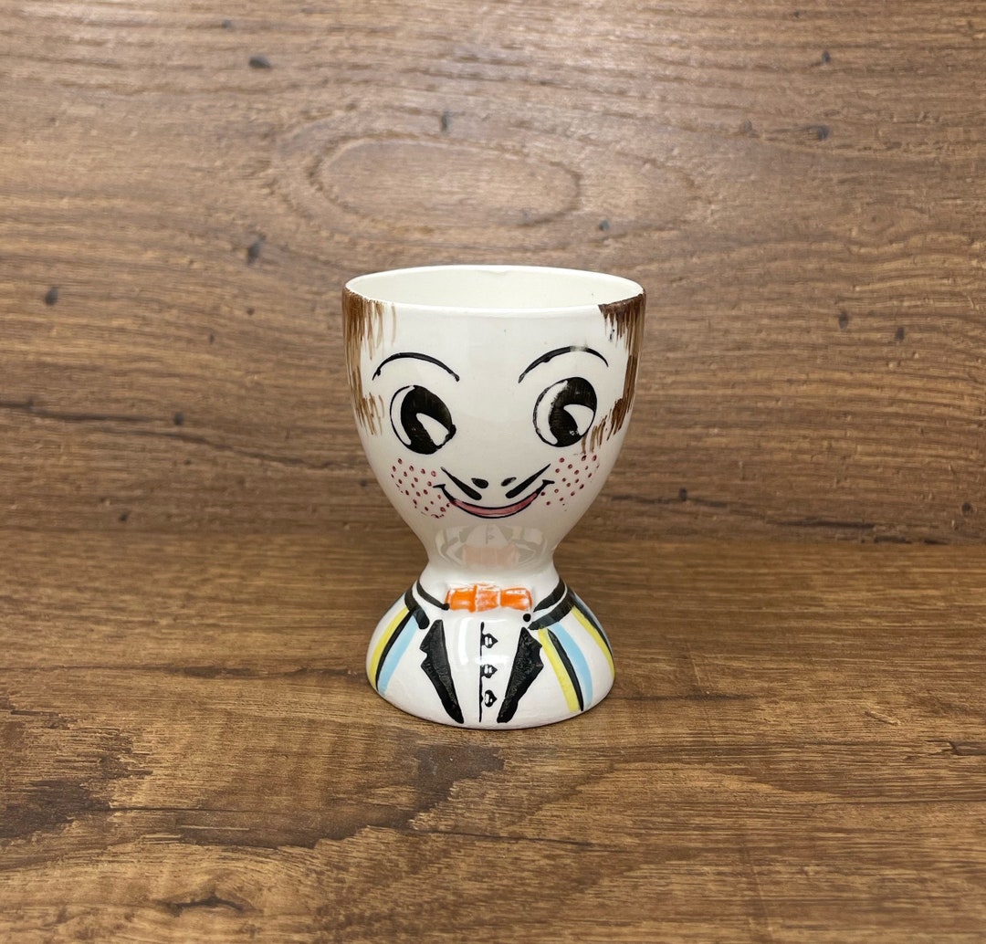 Vintage 1959 Lego Japan Dapper Man Pencil Moustache Man Ceramic Egg Cup ...