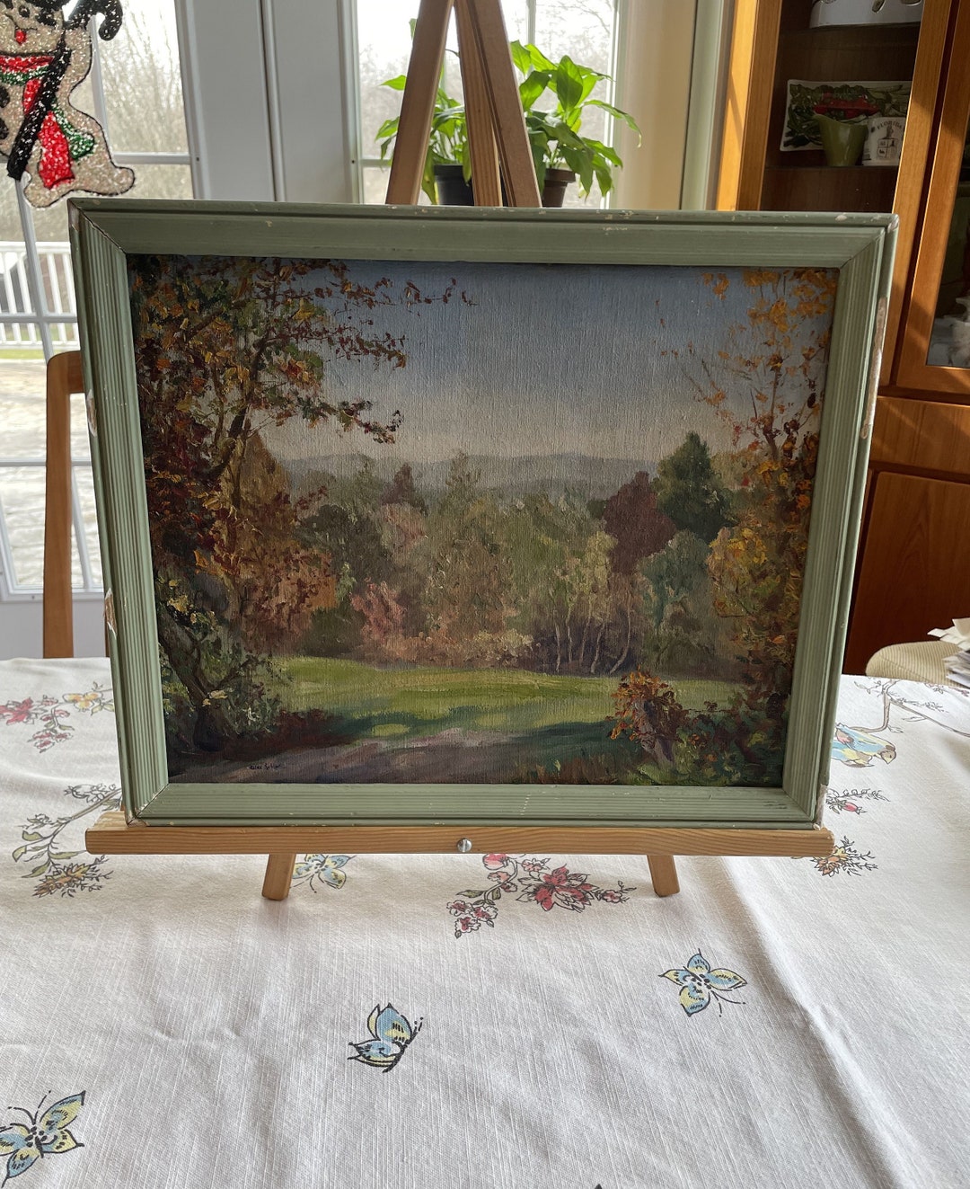 Antique to Vintage Framed and Signed Alice Sutton Original Oil Landscape Painting Cottage Core ...