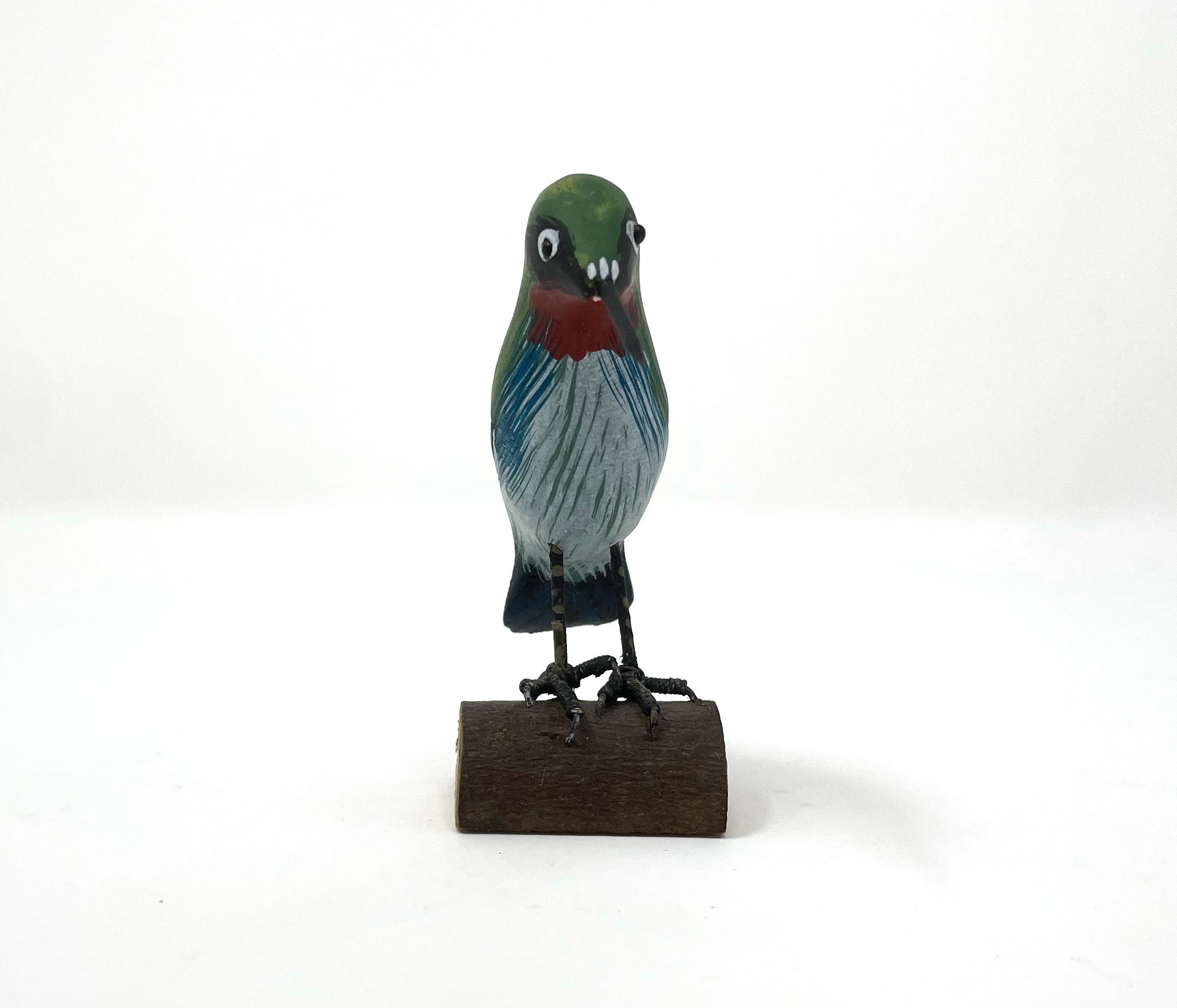 Vintage Carved and Painted Miniature Hummingbird Perched on - Etsy